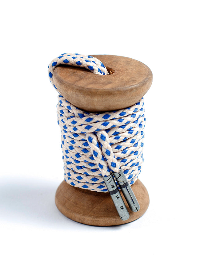 Whiskers Laces - Sand & Blue Braided Shoelaces